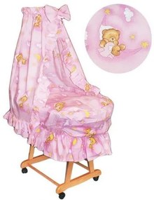Prodomax Košík pro miminko s kompletním vybavením - růžový medvídek