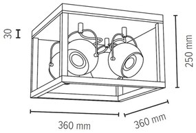 Spot-Light 5224474 - LED Stropní svítidlo ROY 4xGU10/5W/230V matný dub