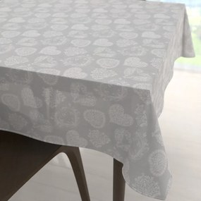 Biante Dekorační čtvercový ubrus PML-071 Srdce s ornamenty na šedém 80x80 cm