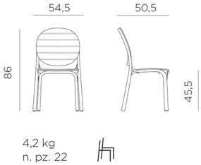 Nardi Antracitově šedá plastová zahradní židle Erica