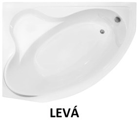 BESCO Asymetrická vana DELFINA Nožičky k vaně - Bez nožiček, Rozměr vany - 166 × 107 cm, Způsob provedení - Levé - VANDELF166L