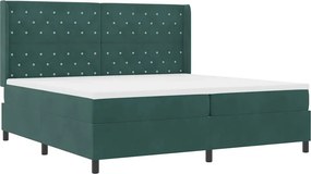 Postel s boxspringem s matrací Tmavě zelená 200 x 200 cm samet 3341975