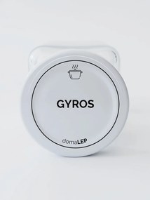 Samolepka na kořenky GYROS průhledná 5 cm tučné písmo
