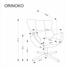 Otočné křeslo Orinoko béžové