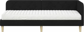 Rohový rám postele Černý 80 x 200 cm textil 3394103