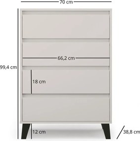 Komoda Borg 4s/70 kašmír