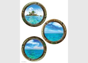 Samolepka na zeď Pohled na Ostrov a Moře | 65 x 85 cm | DF1030