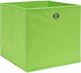 Úložné boxy 4 ks zelené 32 x 32 x 32 cm textil 288369