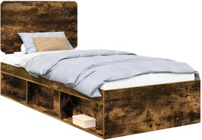Rám postele Kouřový dub 100 x 200 cm Masivní borové dřevo 3412528