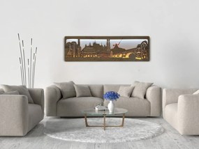 Li-Go "Praha" světelný obraz 230V 130x40 cm provedení povrchu: dub světlý
