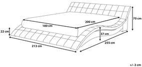 Bílá kožená postel 180x200 cm VICHY Beliani