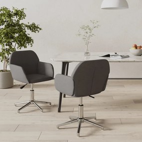 Otočné jídelní židle 2 ks tmavě šedé textil 3103031