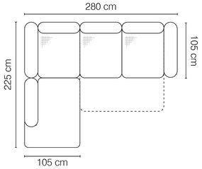 Sedací souprava ASTI | 225x280 | rozkládací | VÝBĚR TKANIN a NOŽIČEK
