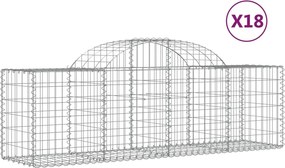 Klenuté gabionové koše 18 ks 200x50x60/80 cm pozinkované železo 3146292