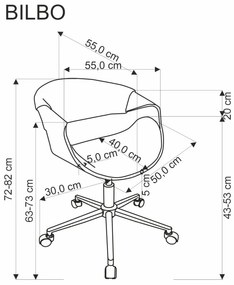 Kancelářské křeslo BILBO —  ekokůže, černá / ořech Halmar