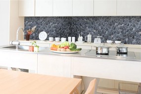 DIMEX | Fototapeta do kuchyně Černá kamenná zeď KI-350-252 | 350 x 60 cm | černá, šedá