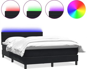 Box spring postel s matrací a LED černá 160x210 cm samet 3316985