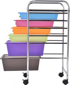 Costway Koupelnový vozík válečkový kontejner se zásuvkami vícebarevný materiál