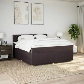 Box spring postel s matrací tmavě hnědá 180x200 cm textil 3289845