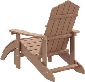 Zahradní křeslo Adirondack s podnožkou HDPE hnědé 318647