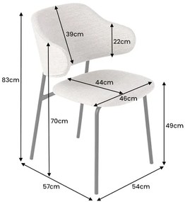 Invicta Jídelní židle TRACY béžové bouclé 43149