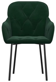 Jídelní židle 2 ks tmavě zelené samet,  344847
