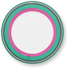 Pip Studio Pip Chique Stripes talíř ∅28cm, růžovo-zelený
