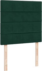 Box spring postel s matrací tmavě zelená 100x200 cm samet 3292265