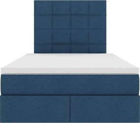 Postel s úložným prostorem a matrací Modrá 120 x 200 cm textil 3371777