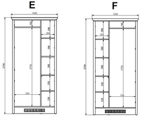 Kuchyňská skříň pro vestavnou lednici Jasmin, antracit/dub