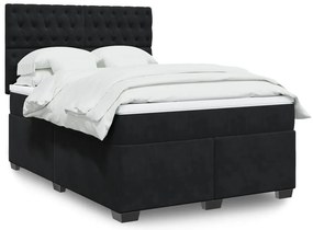 Box spring postel s matrací černá 160x200 cm samet 3290962