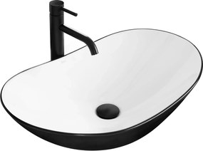 Keramické umyvadlo na desku Rea Royal 62,5x36 cm Black White