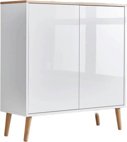 XXXLutz KOMODA, bílá, dub artisan, vysoce lesklá bílá, 79/86/33 cm MID.YOU - Komody na nožičkách - 001067000602