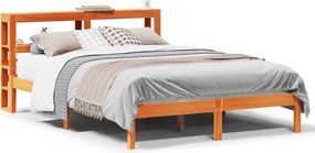Rám postele s čelem voskově hnědý 135 x 190 cm masivní borovice 3305735