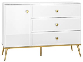 ML FURNITURE Komoda - GOLDIN 05, lesklá bílá/matná bílá