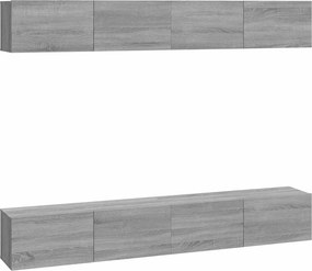Nástěnné TV skříňky 4 ks šedé sonoma 100 x 30 x 30 cm 3114196
