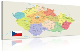 Obraz stylová mapa Česka s vlajkou