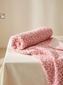 Sinsay - Ručník s leopardím vzorem - růžová