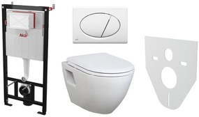 Alcaplast AM101/1120 Sádromodul komplet do sádrokartonu se závěsným WC Creavit TERRA TP325 + bidet 2v1