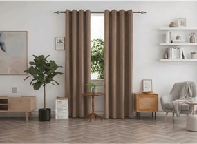 Zatemňovací závěs DUNES VELVET 140x250 cm, béžovohnědý Zavěšení: Kovové kroužky