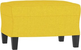 3místná pohovka s podnožkou světle žlutá 180 cm textil 3201156
