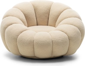Designové relaxační křeslo VENEZIA 100 cm bouclé béžové