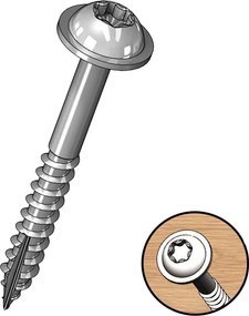 Milescraft PocketScrews – pozinkované samořezné vruty pro kapsové spoje Délka: 32 mm, závit: hrubý (coarse), Obsah balení: 100 ks