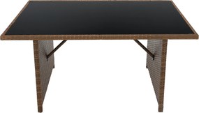 Zahradní ratanový set, světle hnědá/černá, MADUL