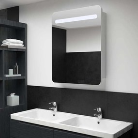 vidaXL LED koupelnová skřínka se zrcadlem 60 x 11 x 80 cm [326509] Barva: bílá a stříbrná