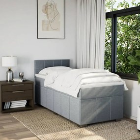 Box spring postel s matrací světle šedá 90x200 cm textil 3289251