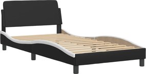 Postel Viana s matrací černá a bílá 100 x 200 cm umělá kůže 3208780