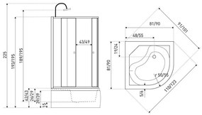 BPS-koupelny Hydromasážní box NV-Karo 90x90 černý