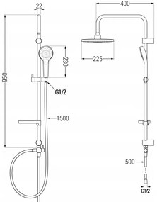 Mexen X05 sprchový sloup, Bílá - 798050591-20