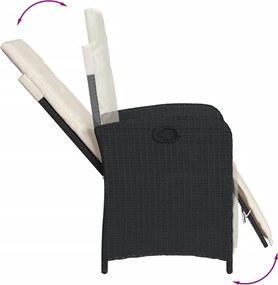 3dílný bistro set s poduškami černý polyratan 3212514